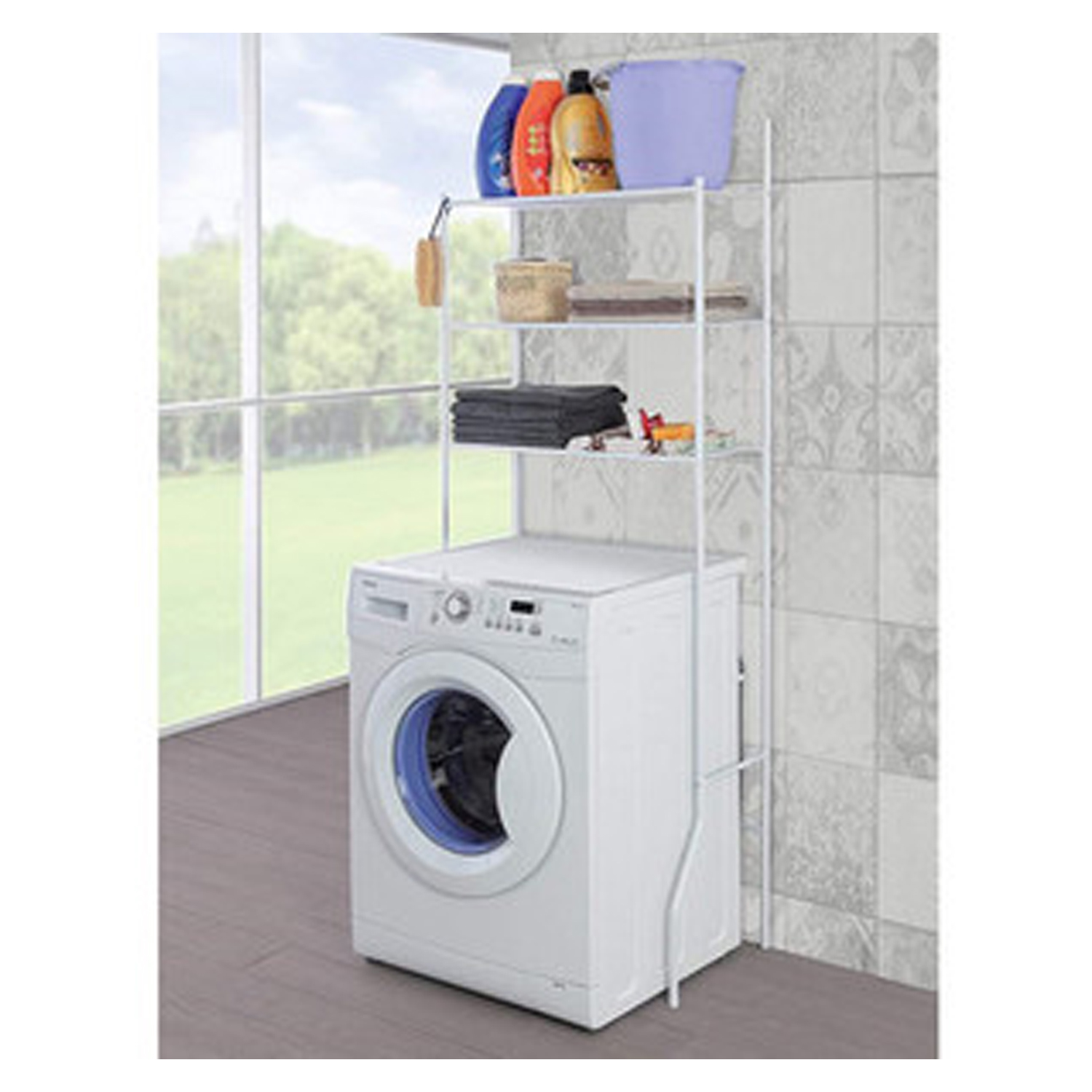 White 3-shelf washing machine shelf |CeramicStore