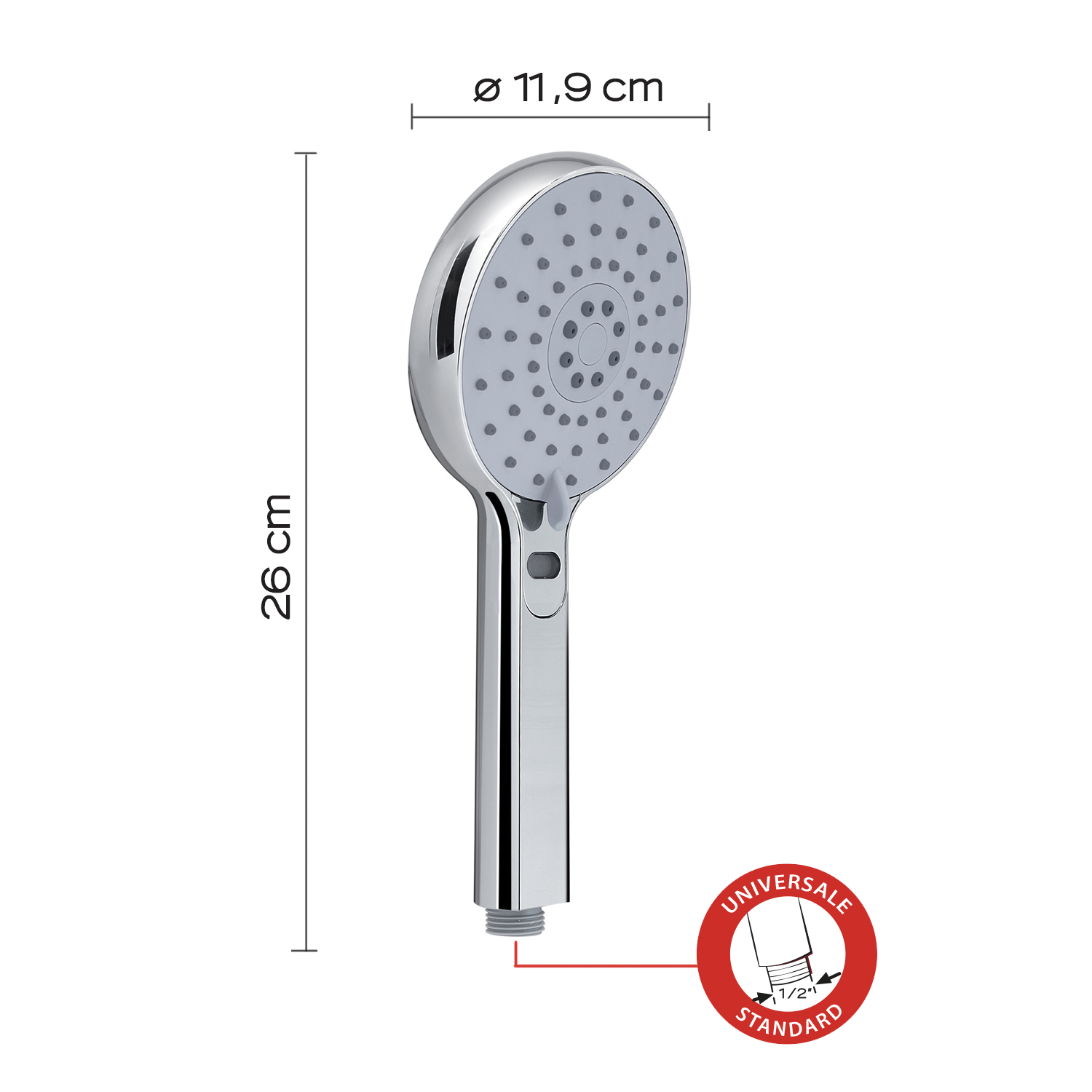 3 Jet Chrome Hand Shower Ceramicstore